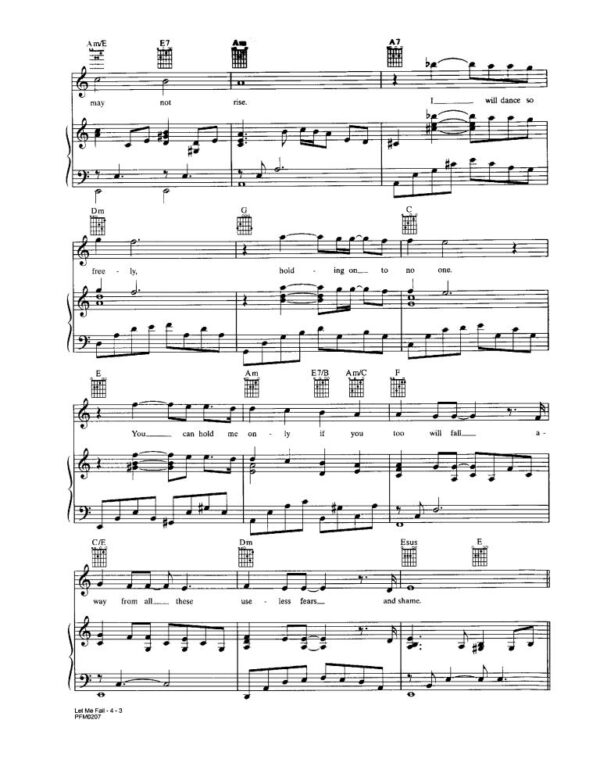 Sheet nhạc bài: LET ME FALL - Hợp âm Pro