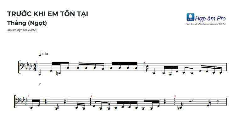 Hợp âm TRƯỚC KHI EM TỒN TẠI - Thắng (Ngọt)