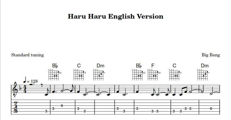 Hợp âm HARU HARU - BigBang