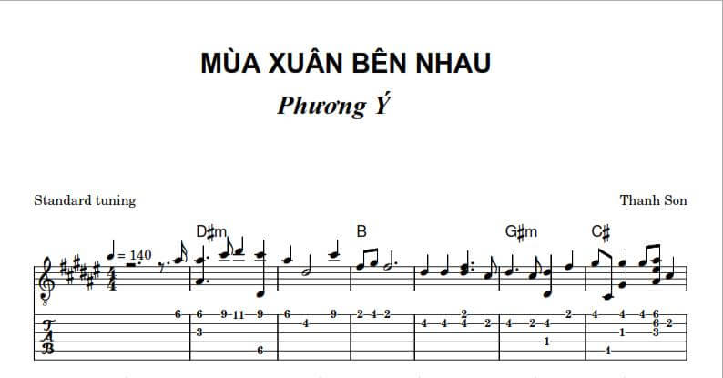 Mùa Xuân Bên Nhau (Hợp âm & TAB) - Thanh Sơn